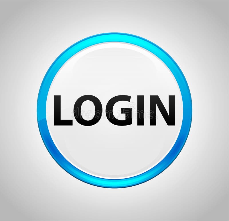 Login Round Blue Push Button Stock Illustration - Illustration of ...