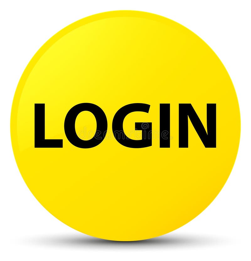 Login yellow round button stock illustration. Illustration of text ...