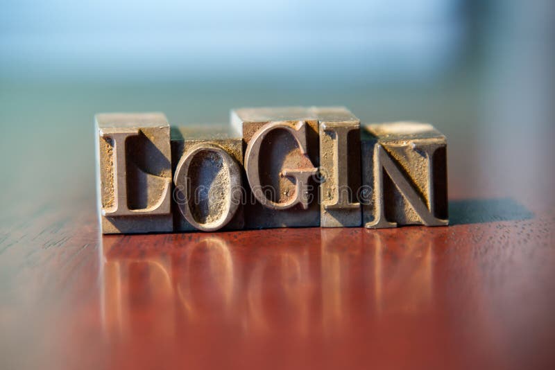 The Word Login Composed Out of Vintage Printers Blocks Stock Photo ...