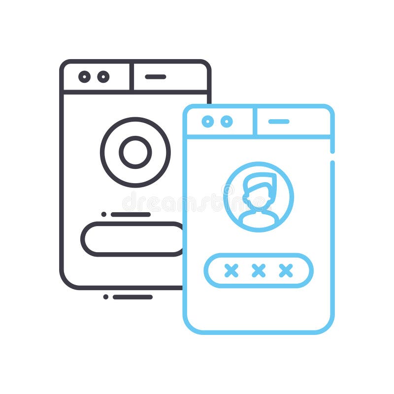 Login Line Icon, Outline Symbol, Vector Illustration, Concept Sign ...