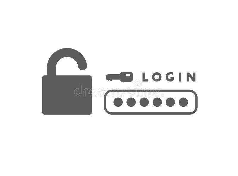 Login lock symbol stock vector. Illustration of unlock - 280654704