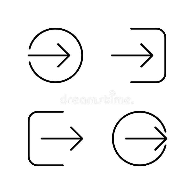 Login and Logout Icon Set. Login, Enter Icon. Logout, Exit Icon. Stock ...