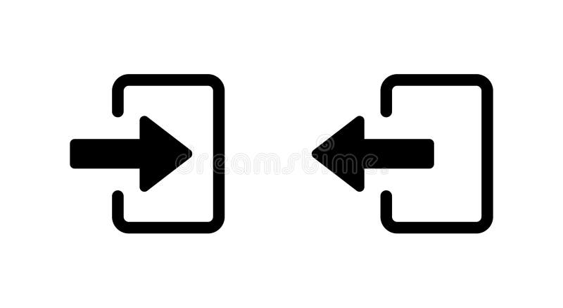 Login and Logout Sign Icon. Enter and Exit Door Symbol Stock ...
