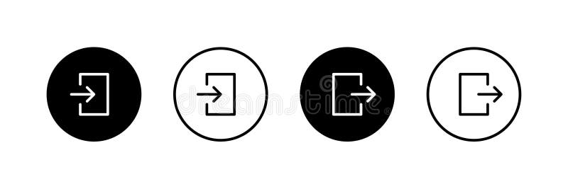 Login and Logout Vector Icon Set. Sign Out, Sign in Symbol Stock Vector ...
