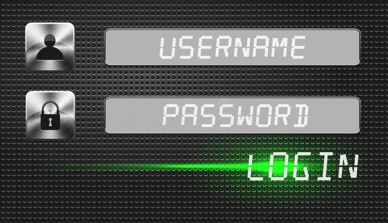 Login menu stock vector. Illustration of black, steel - 42089492