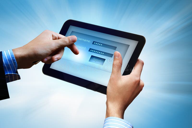 Inloggen Met E-mail En Wachtwoord Stock Afbeelding - Image of pictogram ...