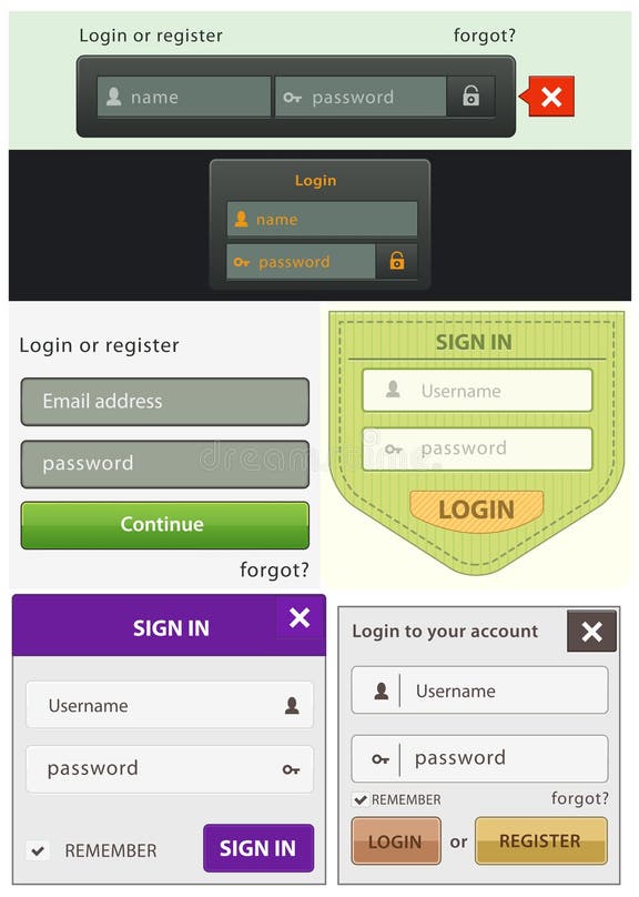 Login stock vector. Illustration of sign, form, password - 35942738