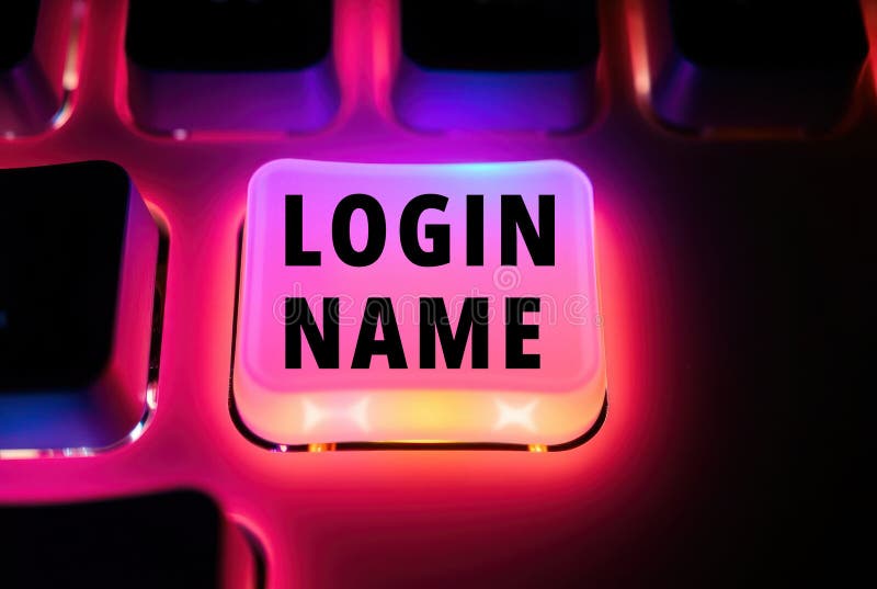 Login Name Inscription Text Words on a Keyboard Key Stock Illustration ...