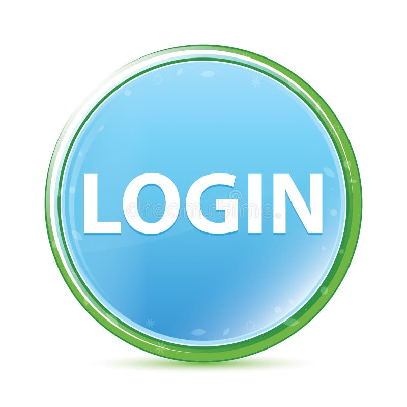 Login Natural Aqua Cyan Blue Round Button Stock Illustration ...