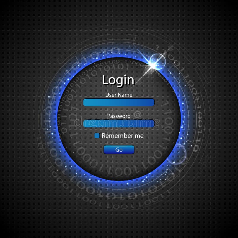 Login Page on Computer Screen Stock Vector - Illustration of layout ...