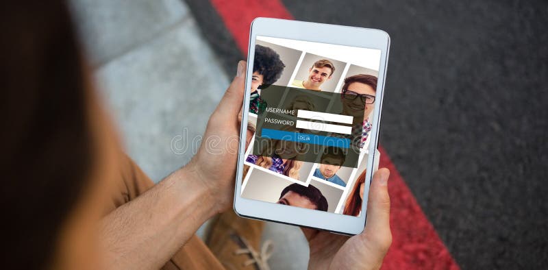 Composite Image of Login Page Stock Image - Image of enjoyment ...