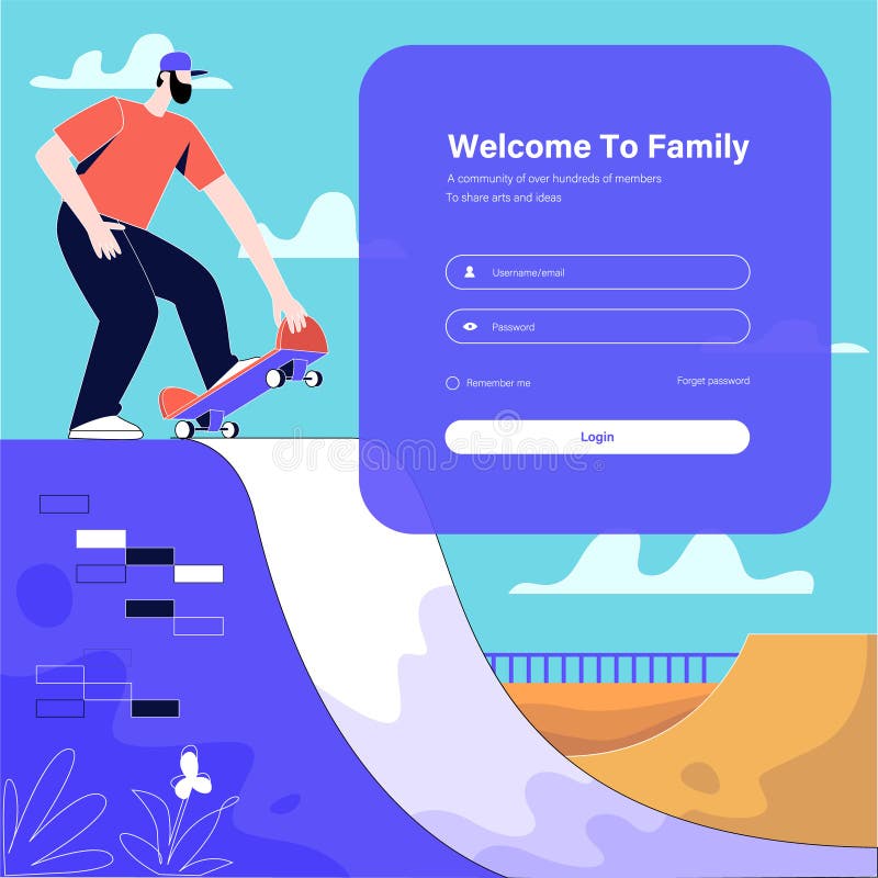 Login UI UX Page Design Concept and Illustration, Website Login UI UX ...