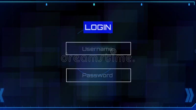 Dark Black Login Form User Interface Template Design Stock Vector ...