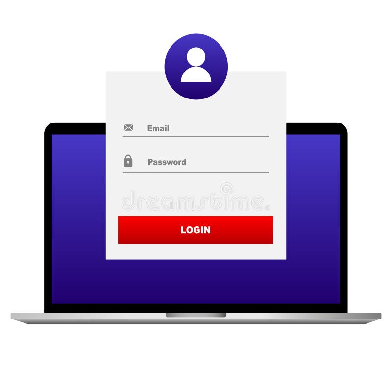 Login Page on Laptop Screen. Authorization on the Browser Page with the ...