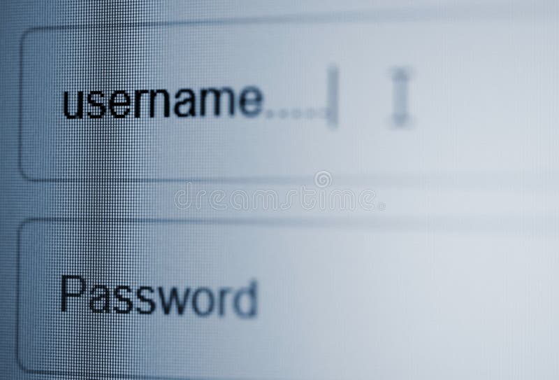 Login page on LCD screen stock image. Image of secure - 195210885