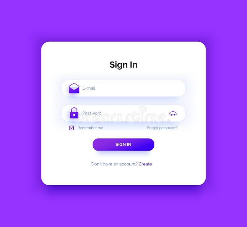 The Login Page. Purple Gradient. Sign in Form. Stock Vector ... The Login Page. Purple Gradient. Sign in Form. Stock Vector ...