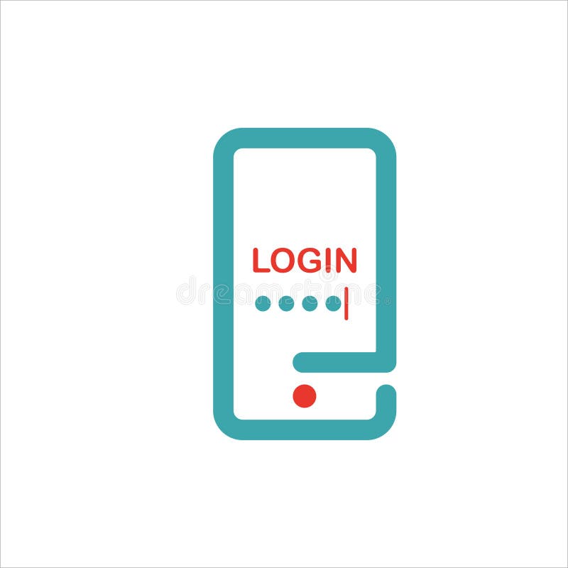 Login Page on Smartphone Screen Vector. Stock Vector - Illustration of ...