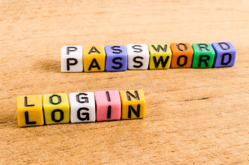 Login and Passwod Written with Cube Stock Image - Image of lock ...