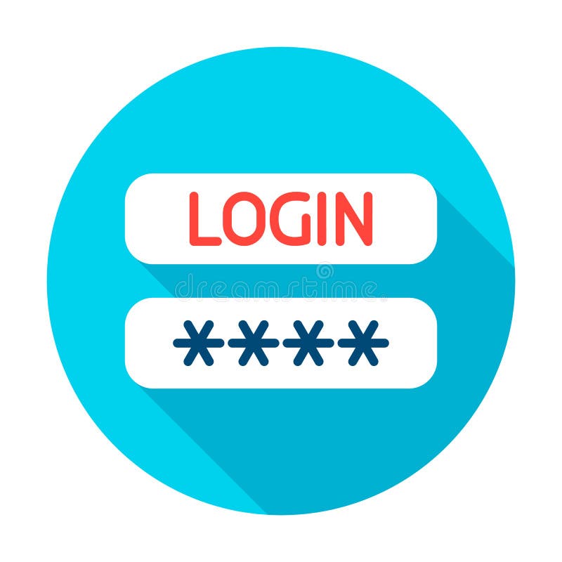 Computer with login icon stock illustration. Illustration of connection ...