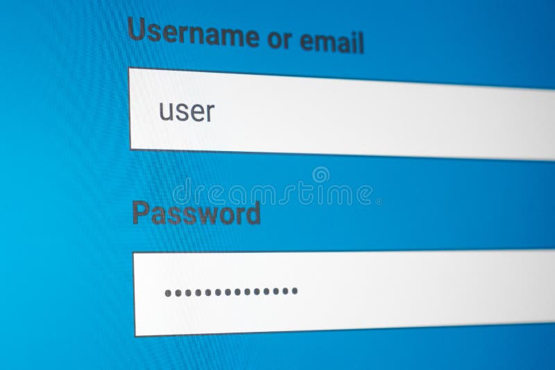 Login and Password Fields on Screen Stock Image - Image of hacker ...