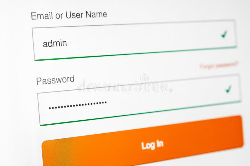 Login and Password Fields on Screen Stock Image - Image of internet ...