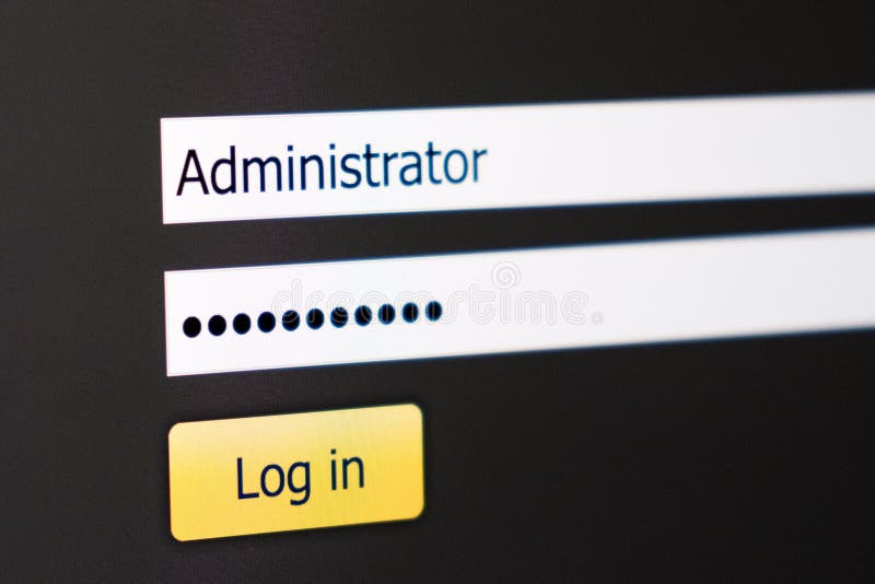 Login and Password Fields on Screen Stock Photo - Image of connection ...