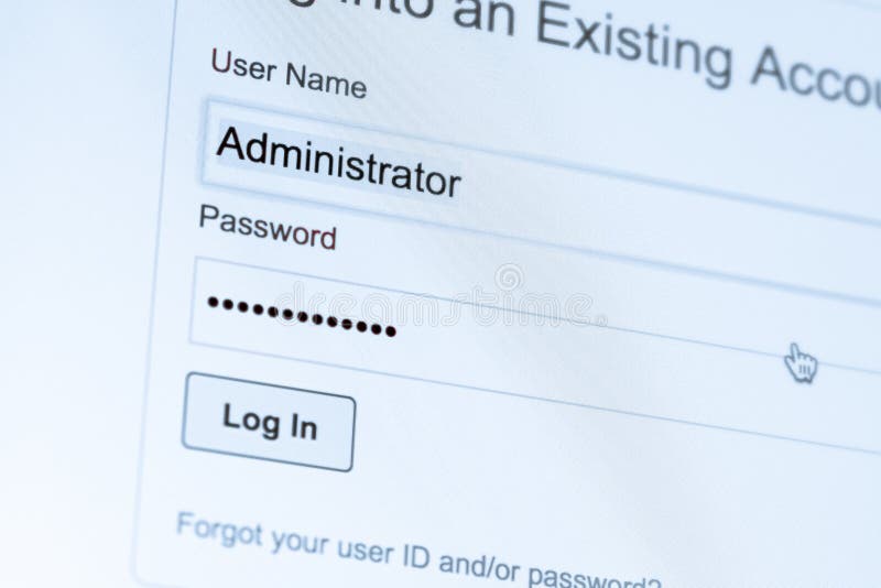Login and Password Fields on Screen Stock Image - Image of cyber, field ...