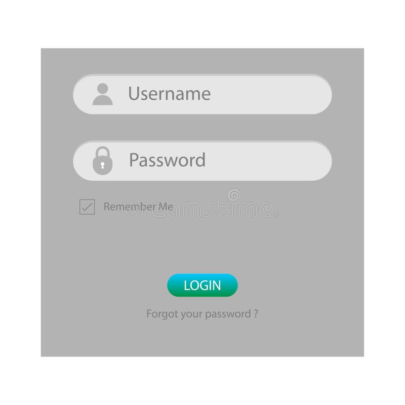 Login and Password Form. Sign Up and Log in User Page. White Background ...
