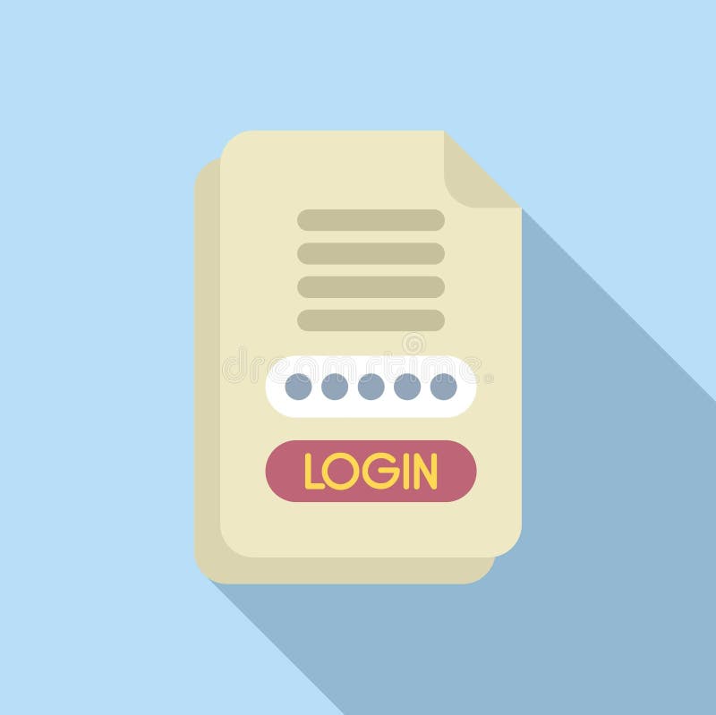 Login Password Registration Icon Flat Vector. Internet Number Form ...