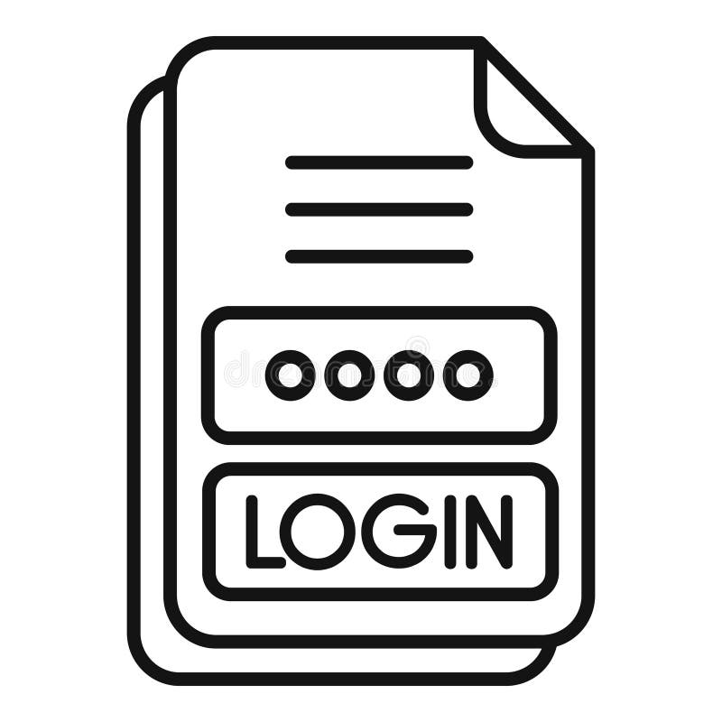 Login Password Registration Icon Outline Vector. Internet Number Form ...