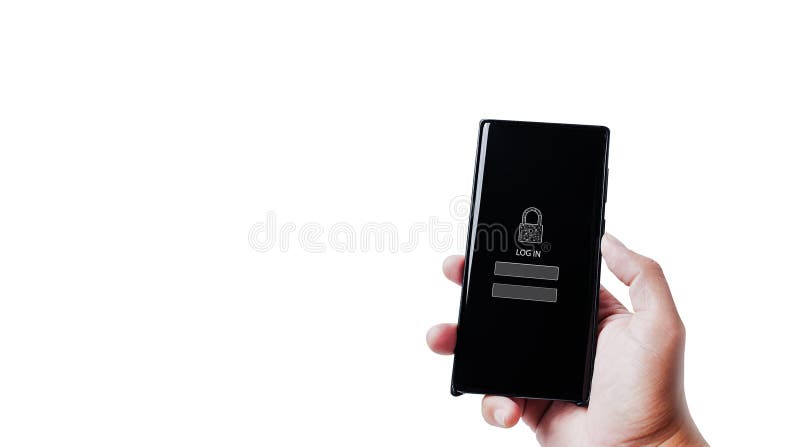 Enter Password Concept Mobile Phone Screen Isolated White Stock Photos ...