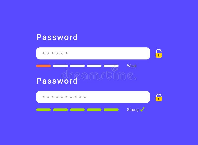 Password Weak, Medium and Strong Interface. Password Form Template for ...