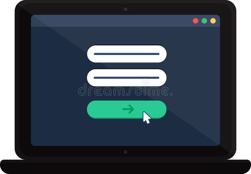Login and Password Website on Portable Laptop Stock Vector ...