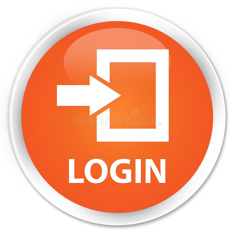 Login Premium Orange Round Button Stock Illustration - Illustration of ...