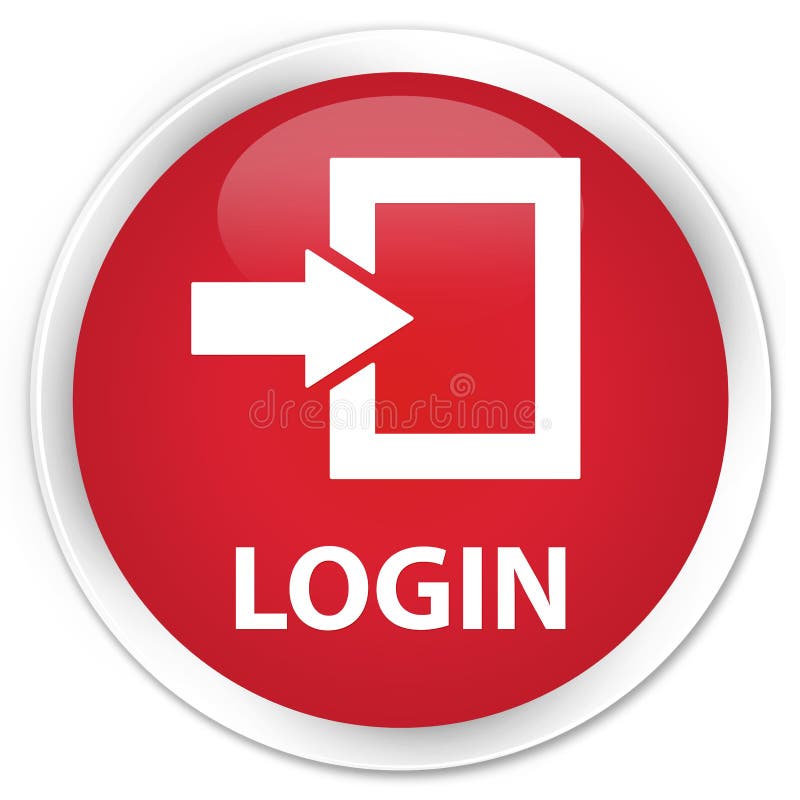 Login Premium Red Round Button Stock Illustration - Illustration of ...