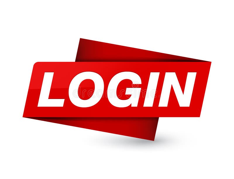 Login premium red tag sign stock illustration. Illustration of word ...