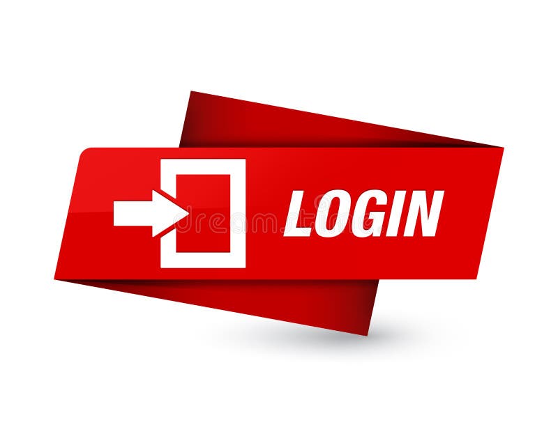 Login premium red tag sign stock illustration. Illustration of icon ...