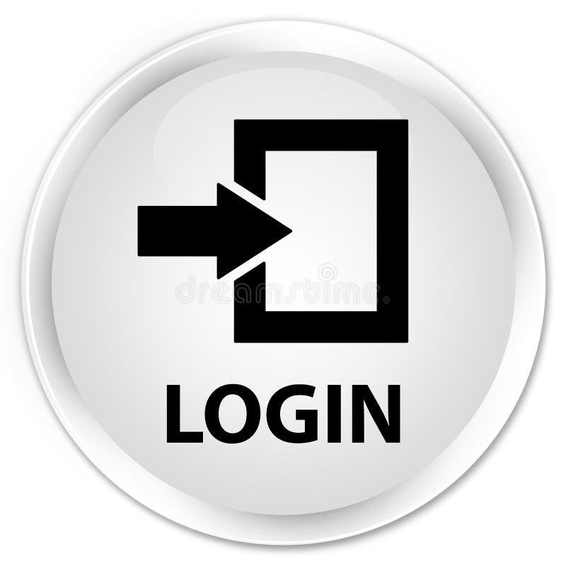 Login Premium White Round Button Stock Illustration - Illustration of ...