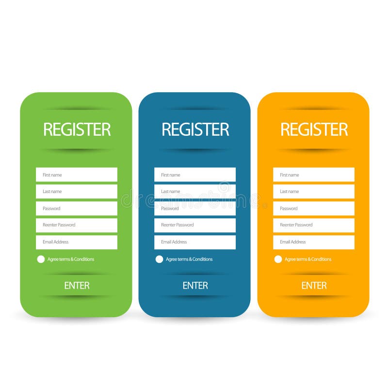 Login and register box stock illustration. Illustration of button ...