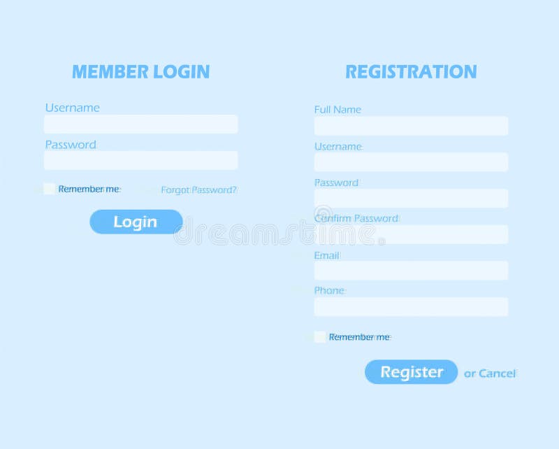 Registration Form Page Template Stock Illustration - Illustration of ...