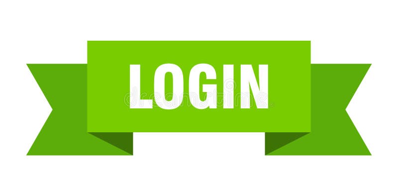 Login ribbon. stock vector. Illustration of paper, green - 153585552