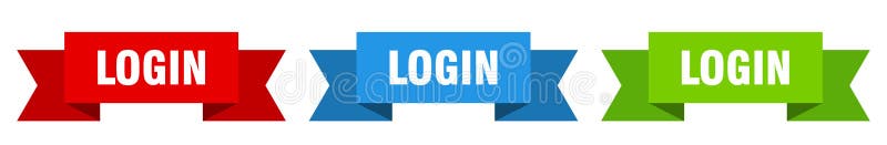 Login Banner Template. Login Ribbon Label Stock Vector - Illustration ...