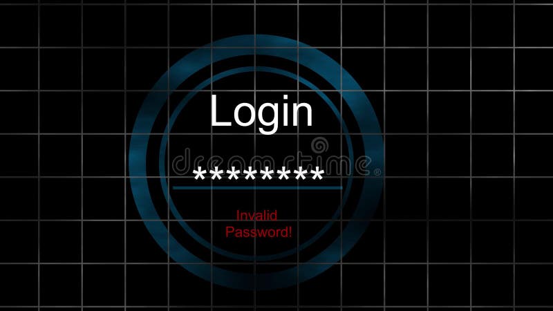Login Screen - Invalid Password Cyber Security Stock Video - Video of ...