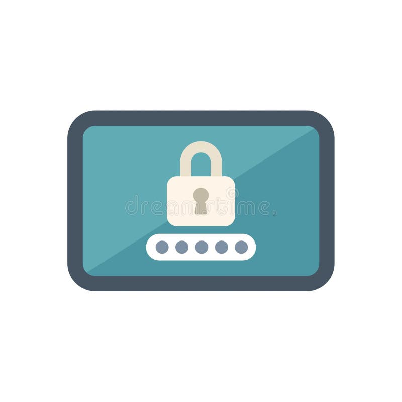 Login Screen Showing Password Protection With Padlock Symbol And Input Field On Computer Monitor