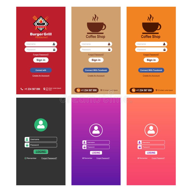 Login Screen UI, UX Design, Web Mobile App User Interface, Registration ...