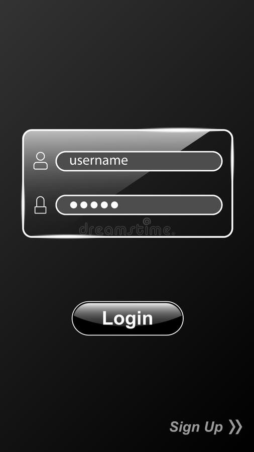 Login Screen User Interface Stock Vector - Illustration of user ...