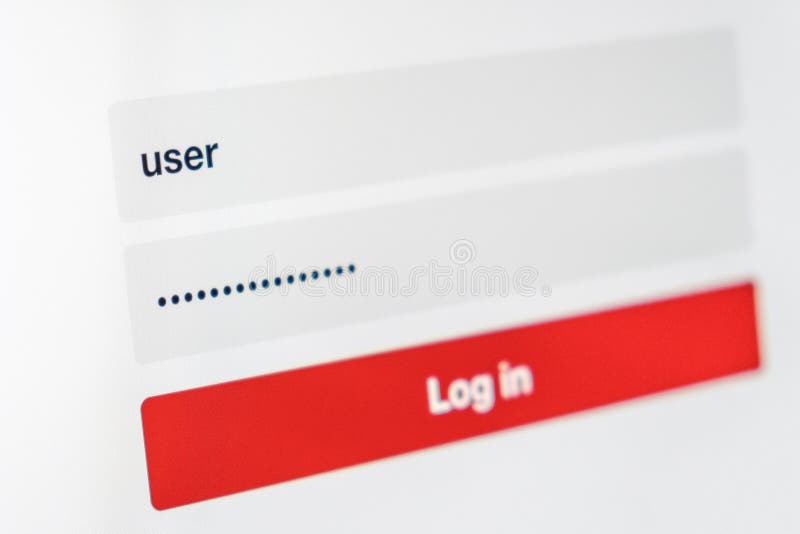 Login Screen. Username and Password on Computer Screen Stock Image ...