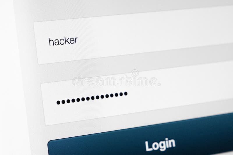 Login Screen. Username and Password on Computer Screen Stock Image ...