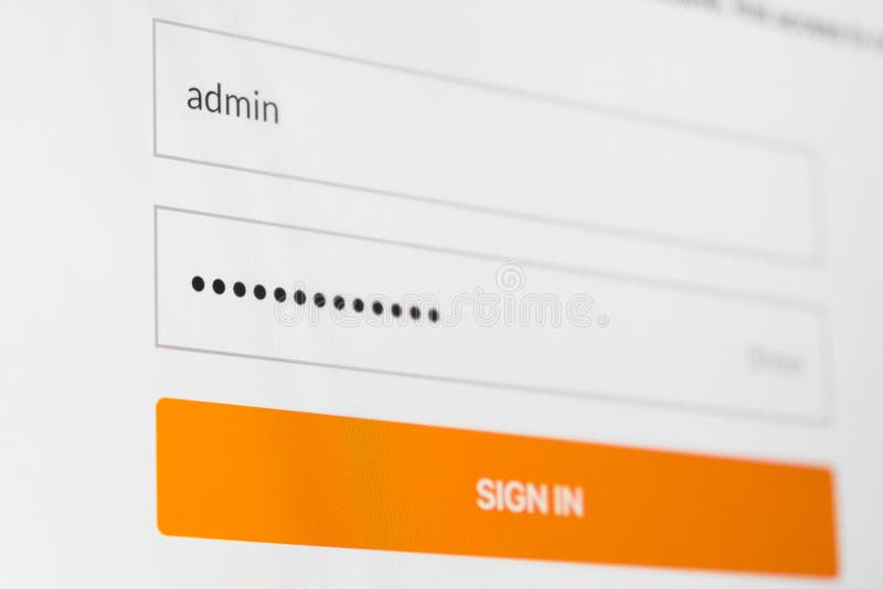 Login Screen. Username and Password on Computer Screen Stock Photo ...