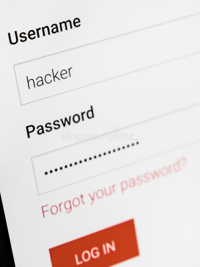 Login Screen. Username and Password on Computer Screen Stock Image ...